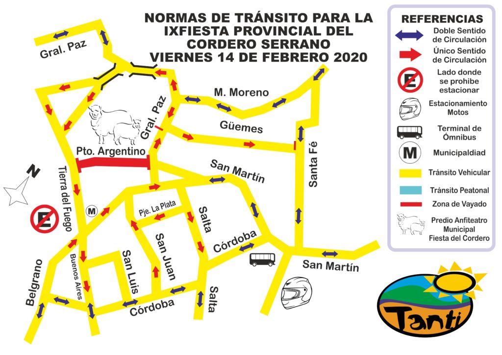 Disposición del Tránsito para la 9ª Fiesta Provincial del Cordero - Tanti